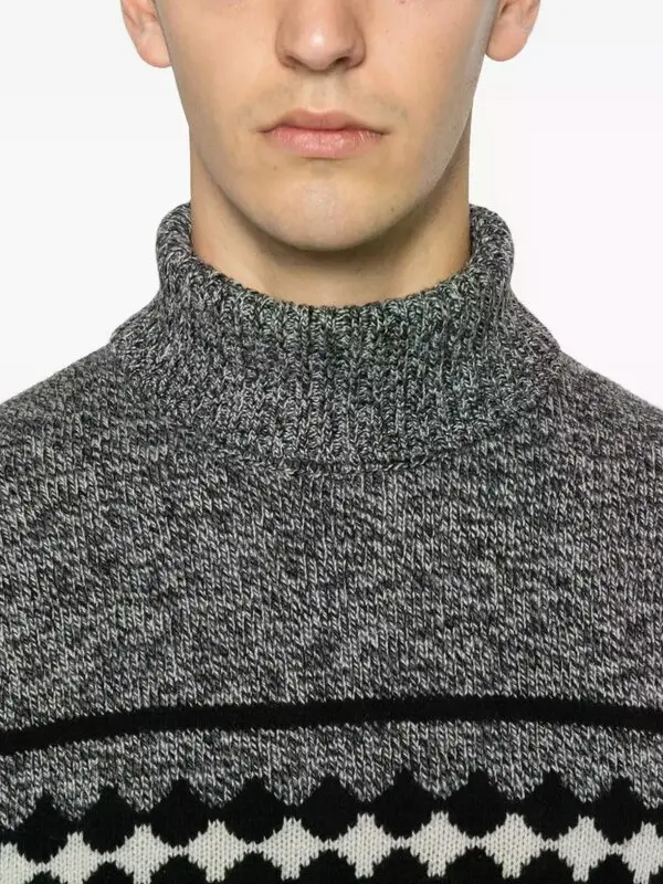 FERRANTE Patterned Roll-neck Sweater