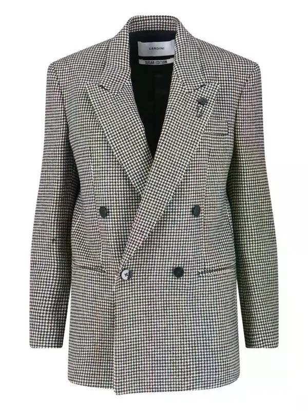 LARDINI Houndstooth Double-breasted Blazer