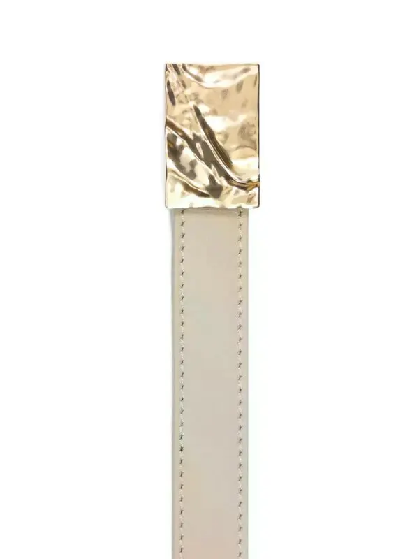 Loulou De Saison Leather Belt With Embossed Buckle