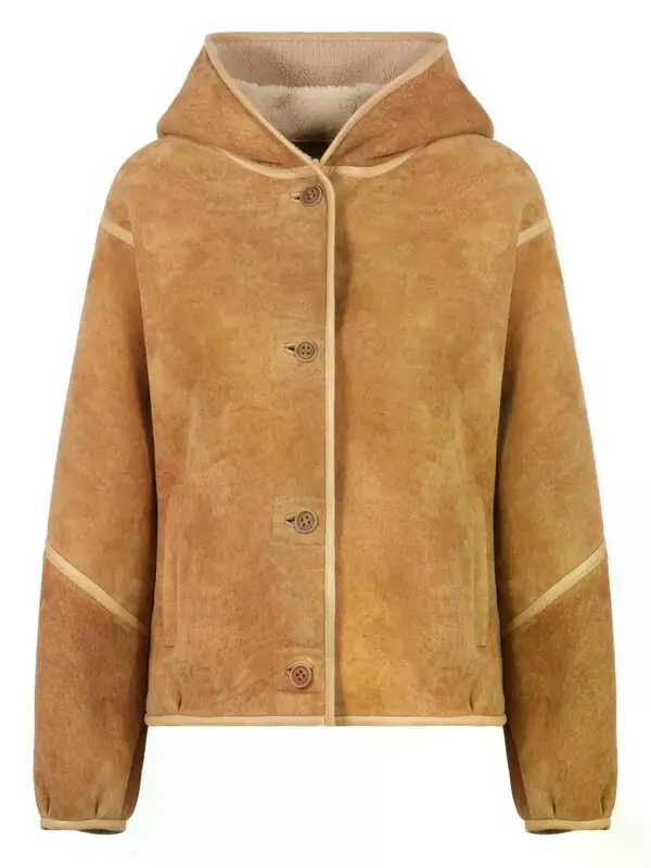 SALVATORE SANTORO Shearling-trim Suede Jacket