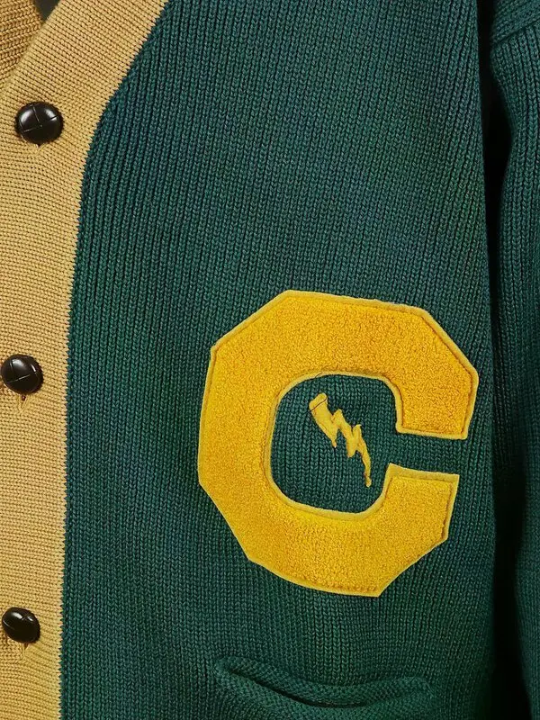 Champion Appliqué V-neck Cardigan - Green