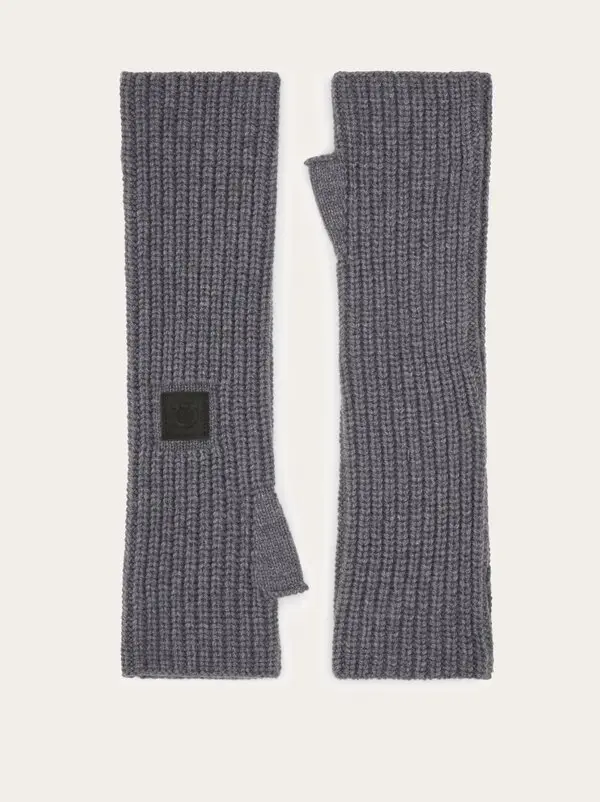FERRAGAMO Knitted Fingerless Gloves - Grey