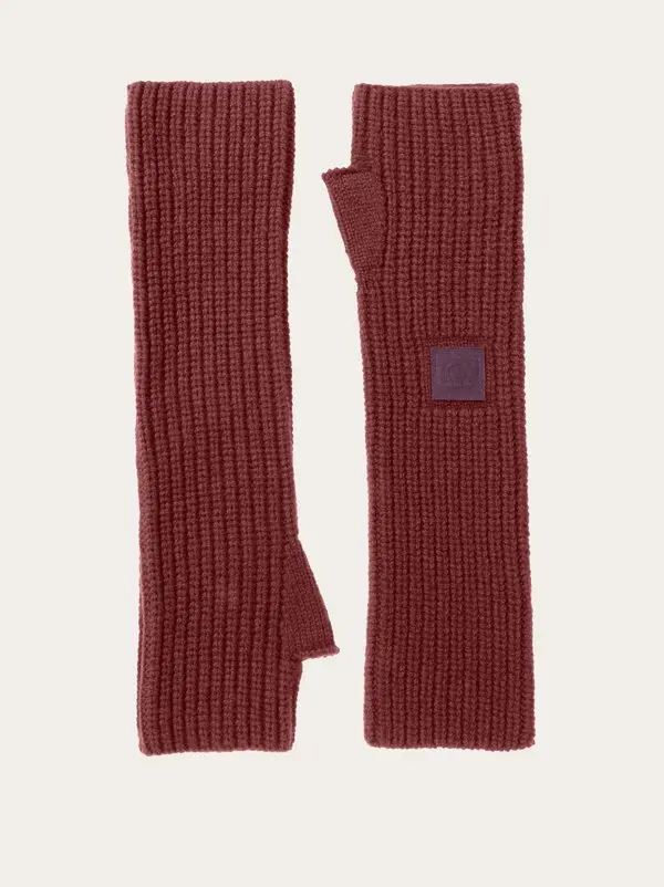 FERRAGAMO Knitted Fingerless Gloves - Red