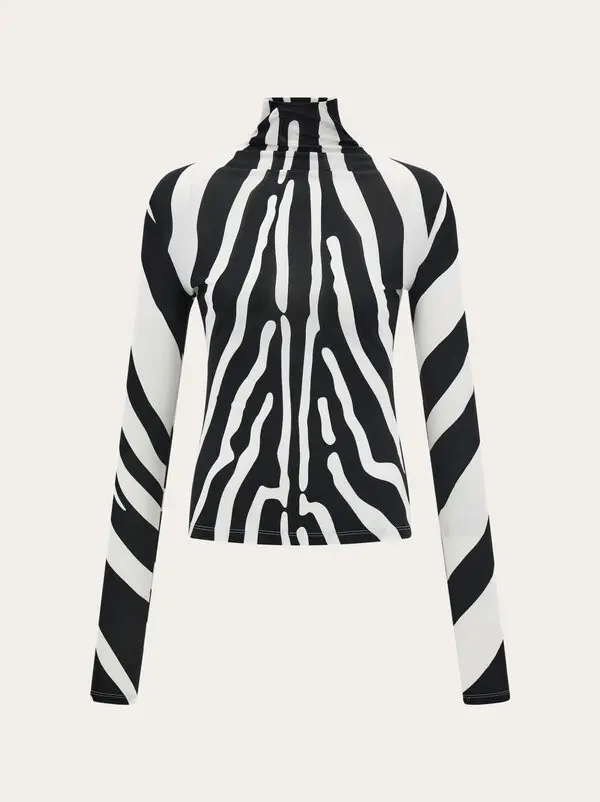 FERRAGAMO Stretch Jersey Turtleneck - Black