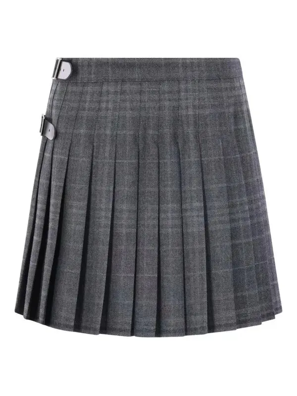 Balenciaga Tartan Patterned Skirt - Grey