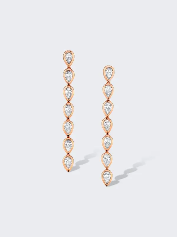 ANITA KO Short Bezel Pear Diamond Drop Earrings - Rg