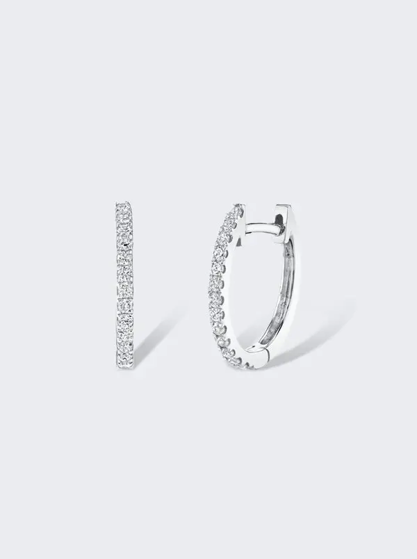 ANITA KO Medium Diamond Huggie Earrings - Wg