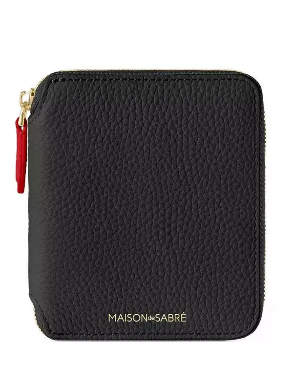 MAISON DE SABRE Zip Pebbled Leather Wallet - Black