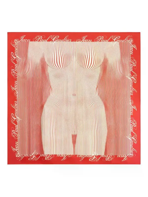 Jean Paul Gaultier Pinstripe Body Morphing Scarf - Red