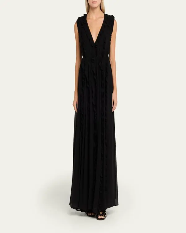 Ulla Johnson Aida Cascading Ruffle Gown