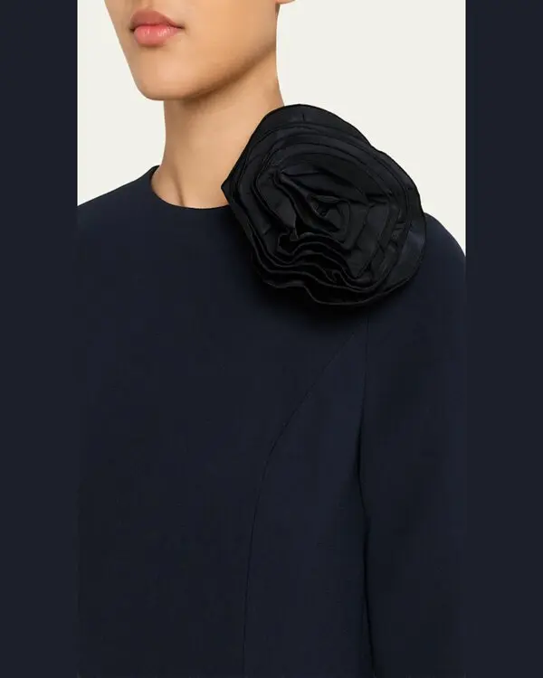 Rickie Freeman For Teri Jon Taffeta-trim Crepe Column Gown