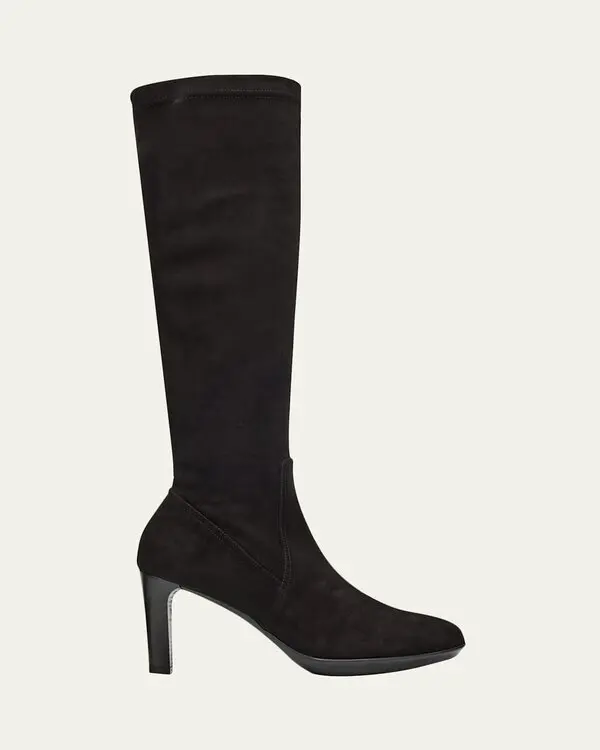 Aquatalia 90mm Rhumba Suede Knee-high Boots - Black
