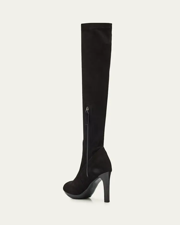Aquatalia 90mm Rhumba Suede Knee-high Boots - Black