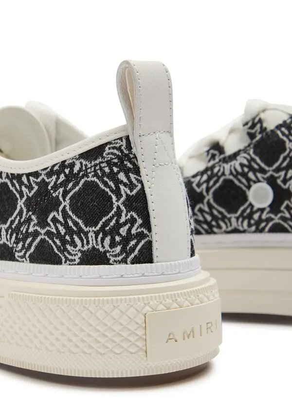 Amiri Ma Quad Court Low Logo-jacquard Leather Sneakers