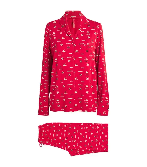 SKIMS Modal-blend Festive Print Pyjama Set - Red
