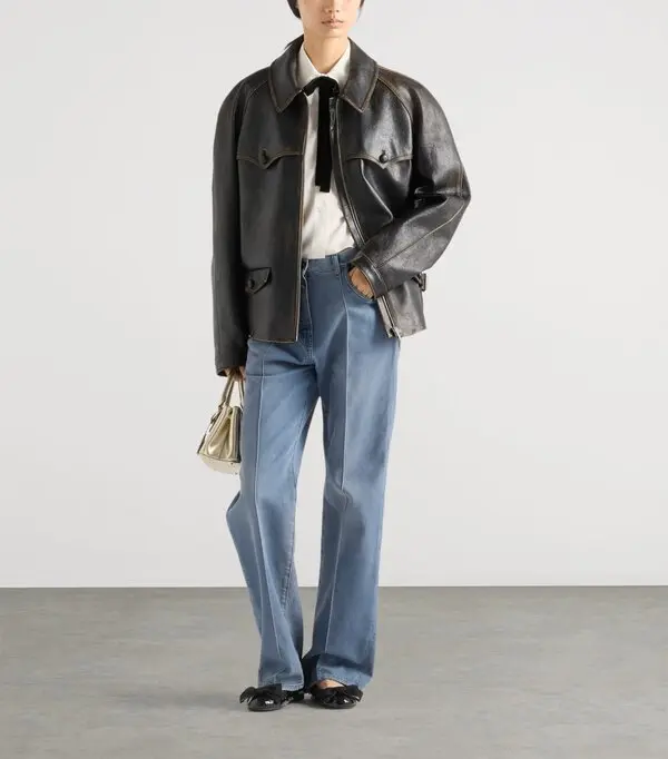 Prada Silk Crepe De Chine Shirt With Pussybow