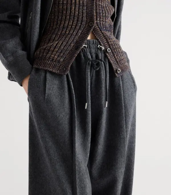 Prada Wool-cashmere Jersey Sweatpants