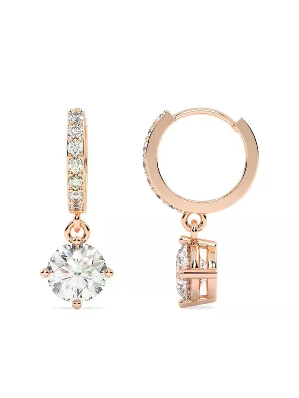 TILLA 14kt Gold Prong Setting Diamond Earrings - Pink