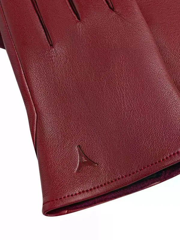 Manière De Voir Leather Gloves - Red