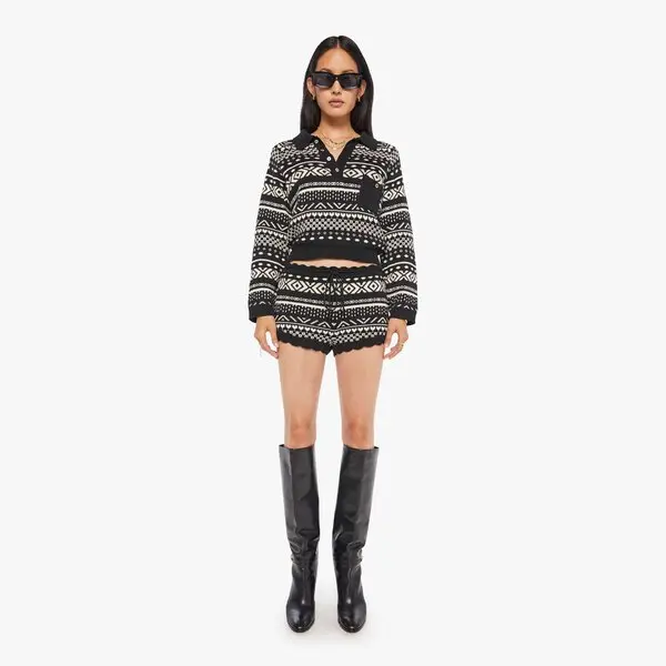 Alix Of Bohemia Shea Shorts Marble Knit - Black