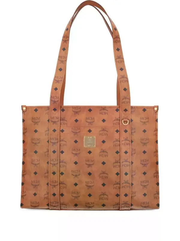 Mcm Aren Visetos Tote Bag - Brown