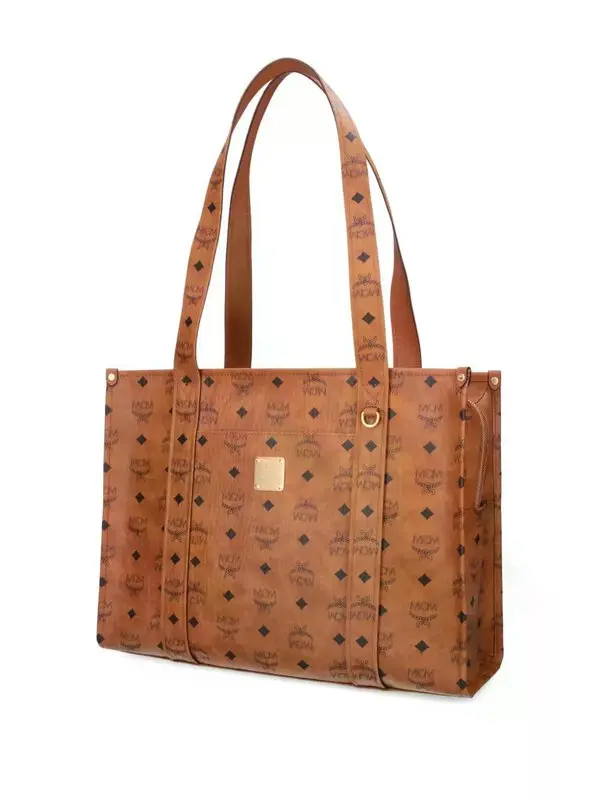 Mcm Aren Visetos Tote Bag - Brown