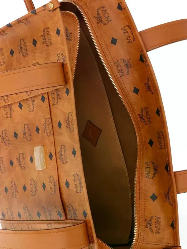Mcm Aren Visetos Tote Bag - Brown