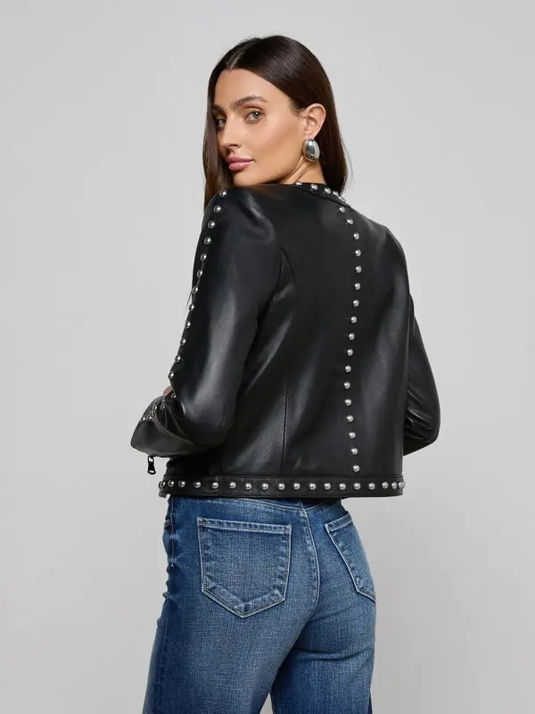 L'Agence Fia Studded Leather Jacket