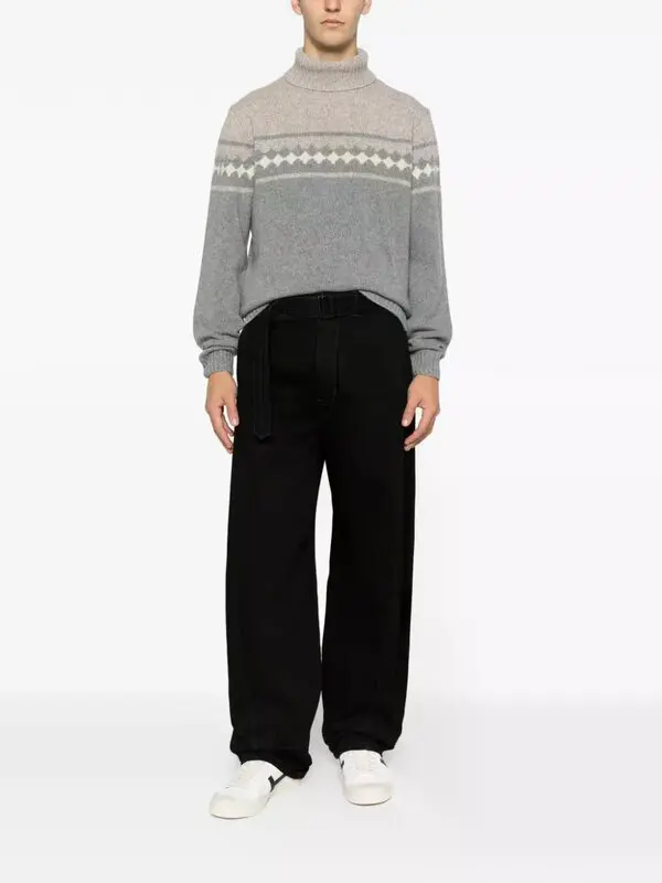 FERRANTE Patterned Roll-neck Sweater
