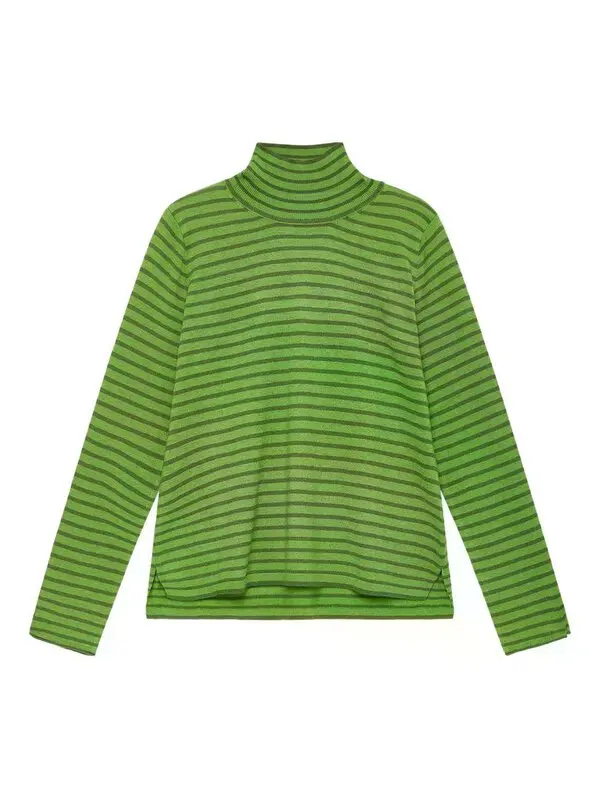 Malìparmi Striped Roll-neck Top - Green
