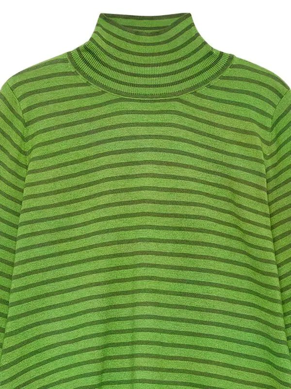 Malìparmi Striped Roll-neck Top - Green