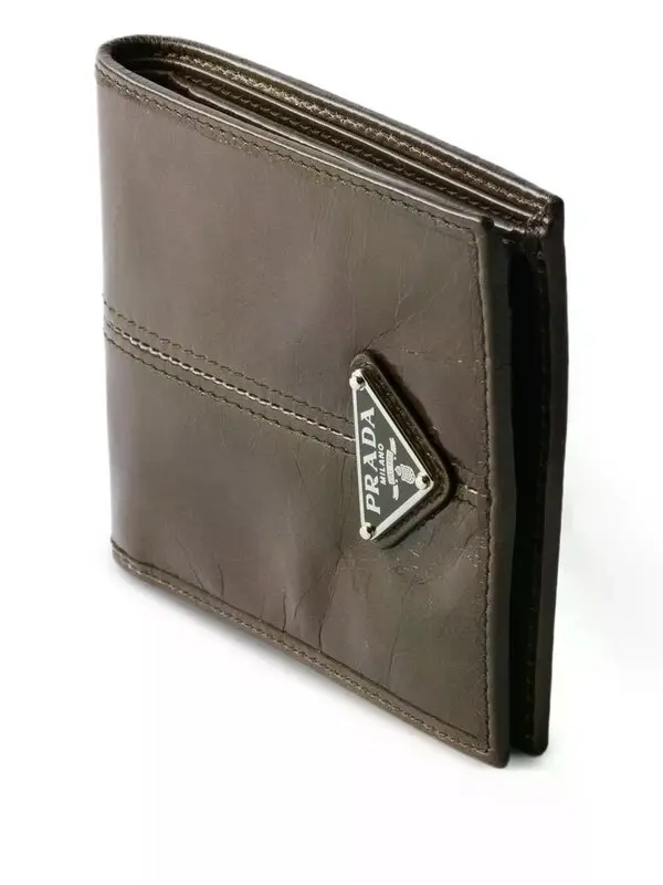 Prada Triangle Logo Leather Wallet