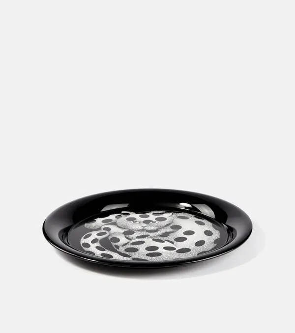 FORNASETTI High Fidelity Iron Decorative Tray - Black