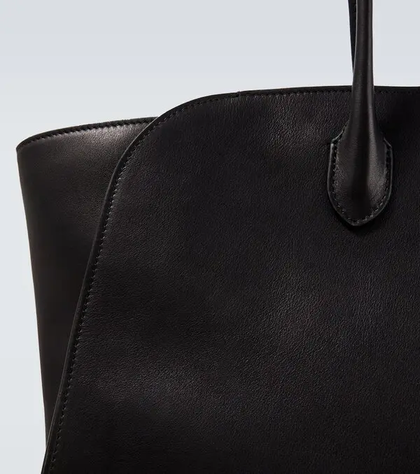 THE ROW Marlo 17 Leather Tote Bag - Black