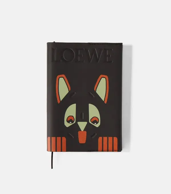 Loewe X Louis Wain Leather Notebook - Black