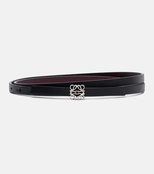 Loewe Anagram Reversible Leather Belt - Black