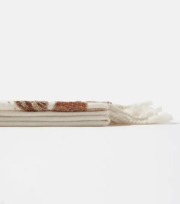 Jonathan Adler Mushrooms Beaded Wool Throw
