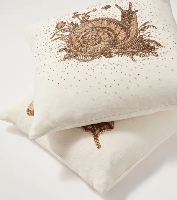 Jonathan Adler Botanist Beaded Linen Cushion