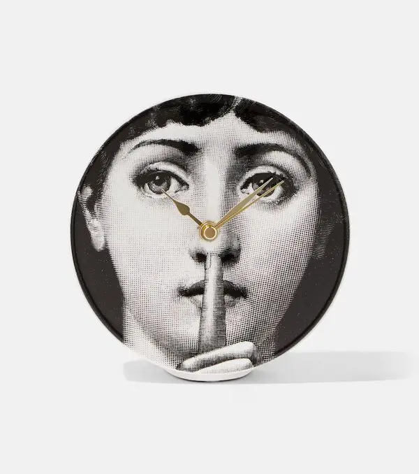 FORNASETTI Silenzio Ceramic Table Clock - Multicoloured