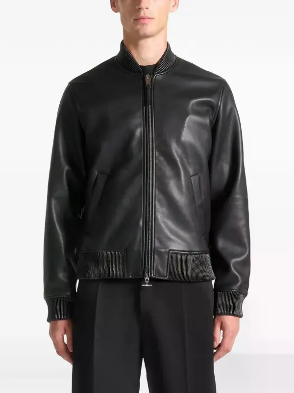 Manière De Voir Faux Leather Bomber Jacket