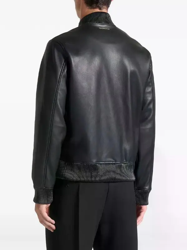 Manière De Voir Faux Leather Bomber Jacket