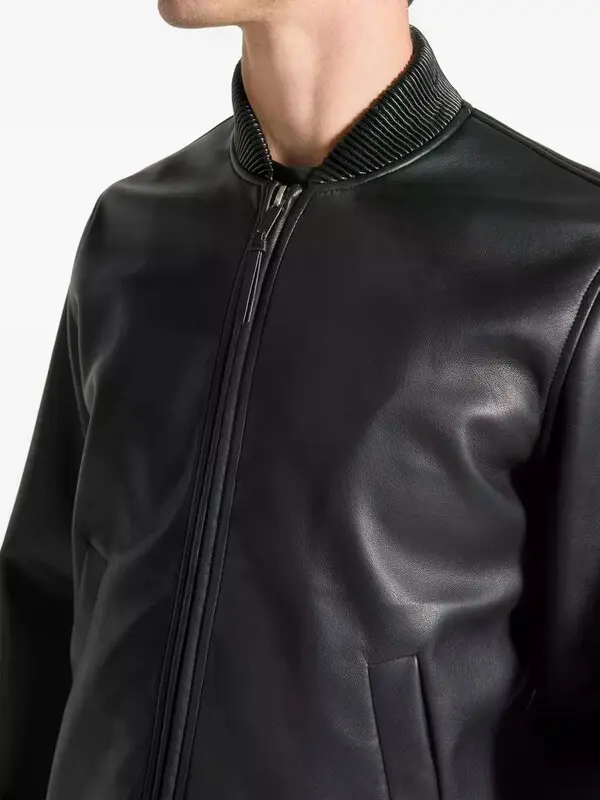 Manière De Voir Faux Leather Bomber Jacket