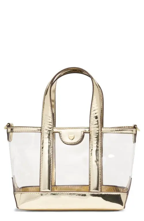 Stoney Clover Lane Mini Metallic Clear Vinyl Tote - Gold Metallic