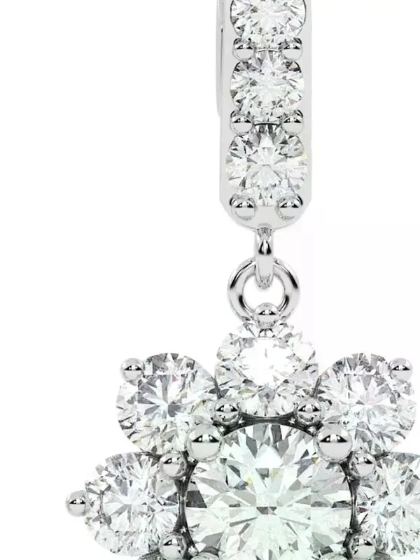 TILLA 14kt White Gold Flower Dangle Earrings - Silver