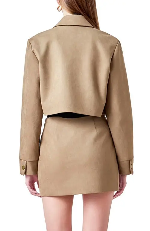 Endless Rose Faux Suede Crop Jacket