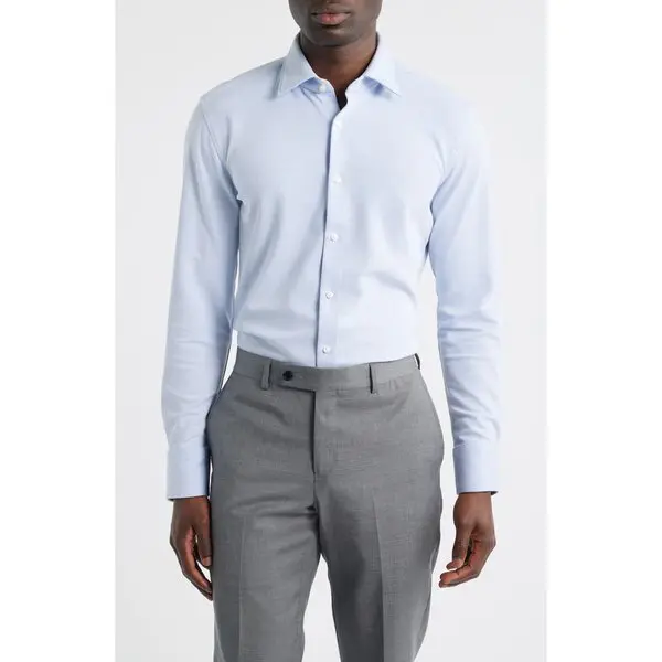 BOSS Hank Kent Performance Twill Dress Shirt - Light/pastel Blue