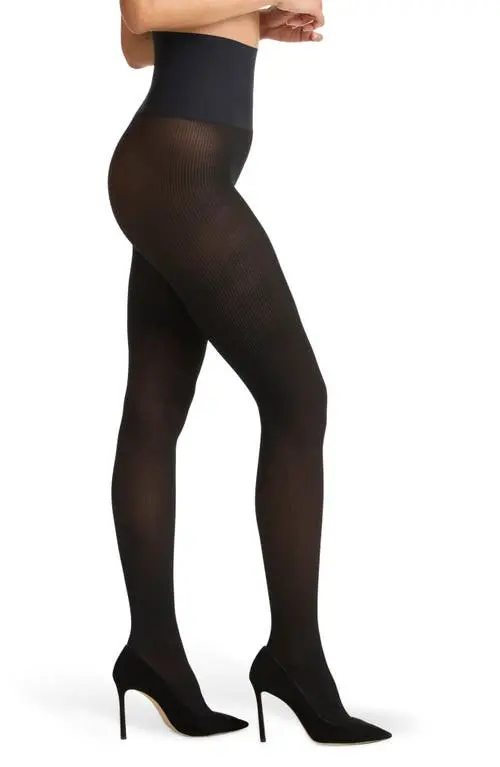 Commando Rib Semisheer Tights - Black