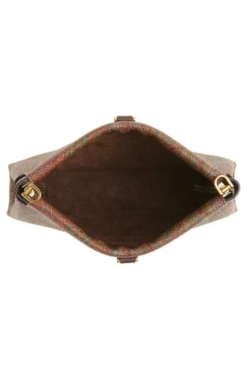 Etro Arnica Coated Canvas Wallet On A Chain - Brown
