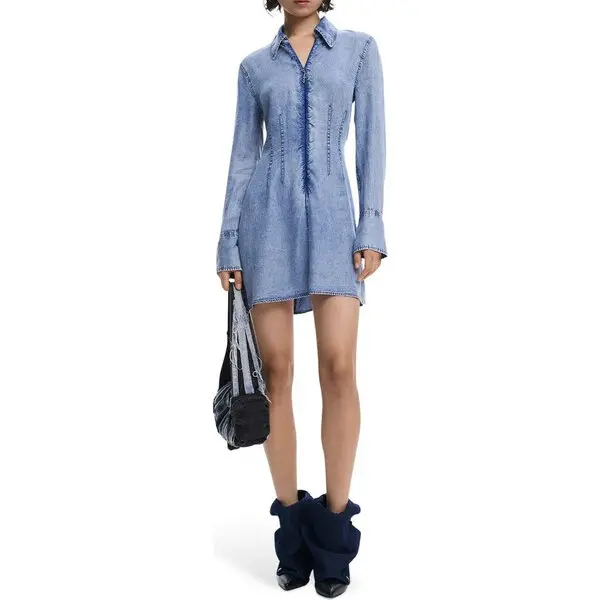 Desigual Long Sleeve Denim Mini Dress