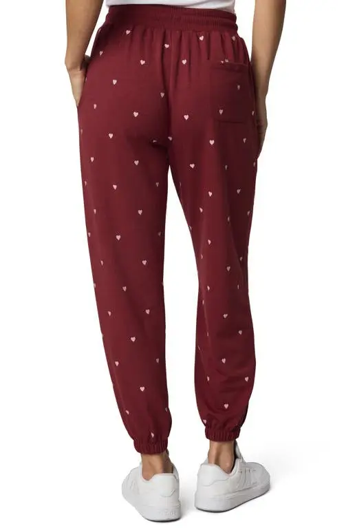Splendid Love Lounge Embroidered Joggers - Red/white Rose